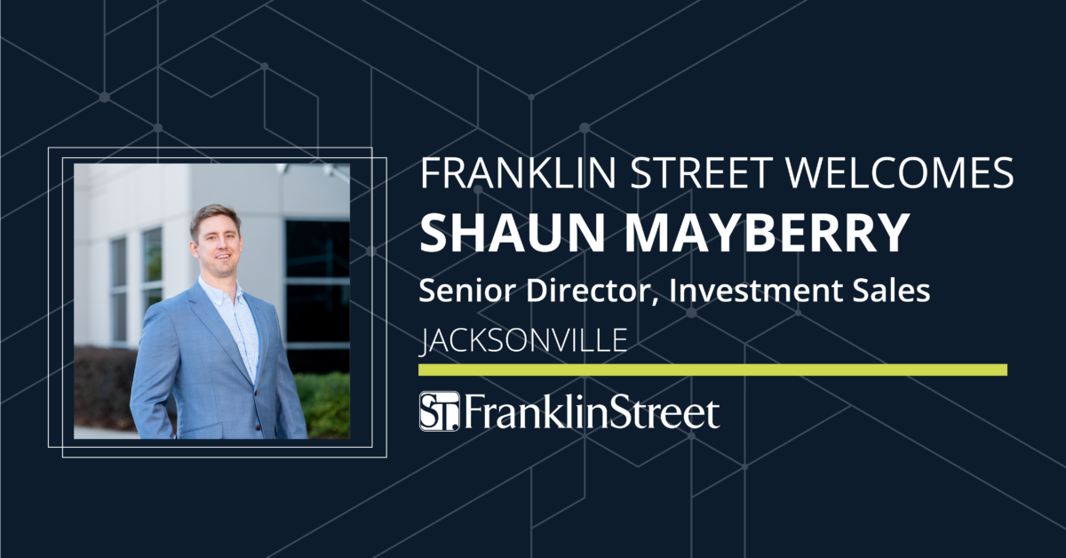 Land Broker Shaun Mayberry Joins Franklin Street in Jacksonville